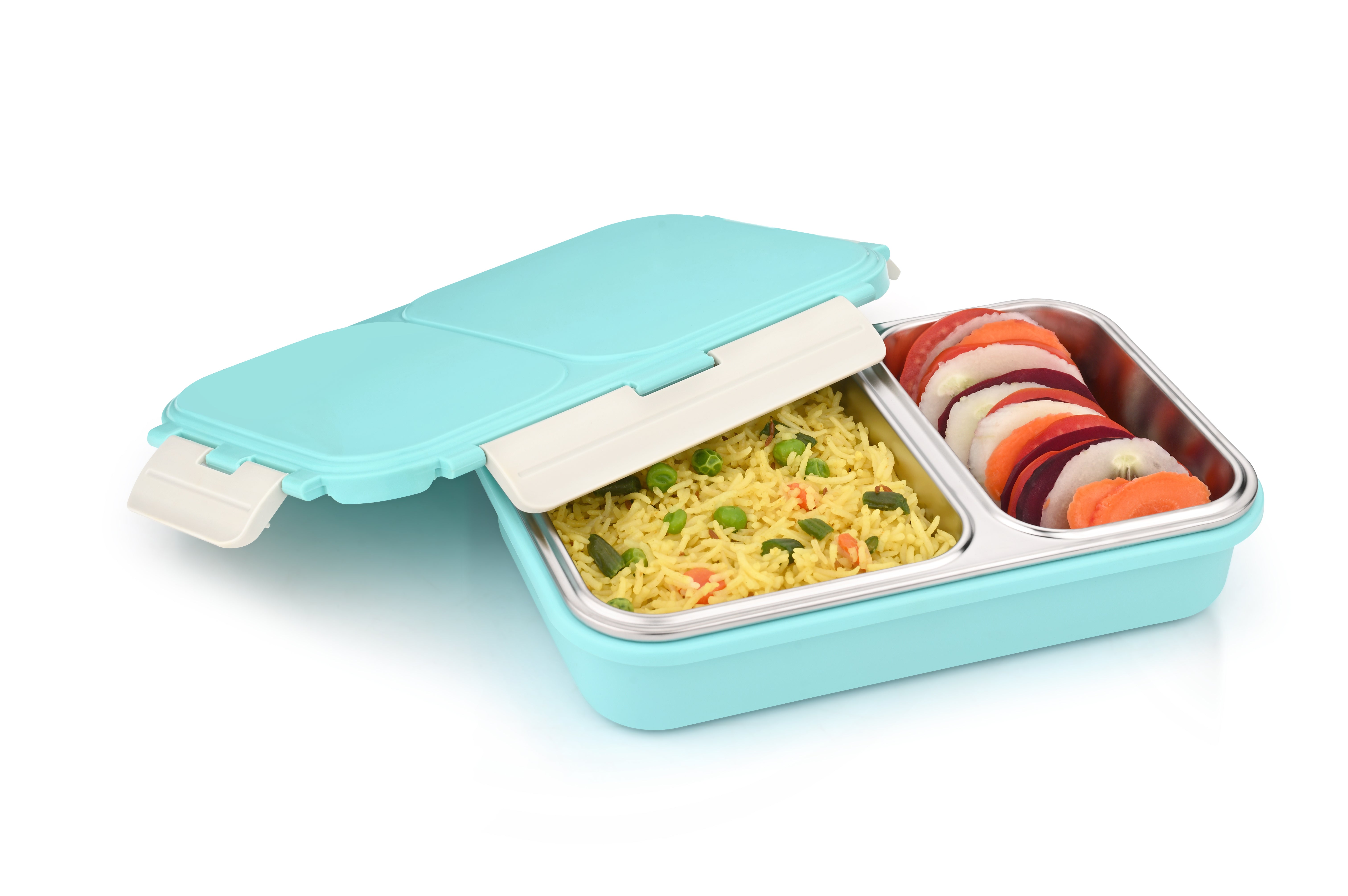 Vinod Stainless Steel 2 Compartment Leak-Proof Lunch Box Vacuum Sealed