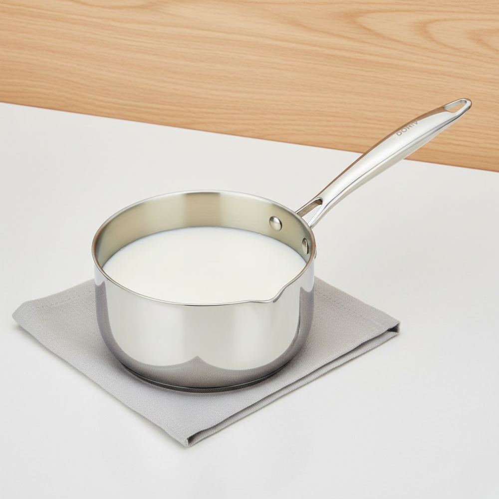 VINOD Doniv Titanium Triply Stainless Steel Milk Pan 14 cms, Capacity ...