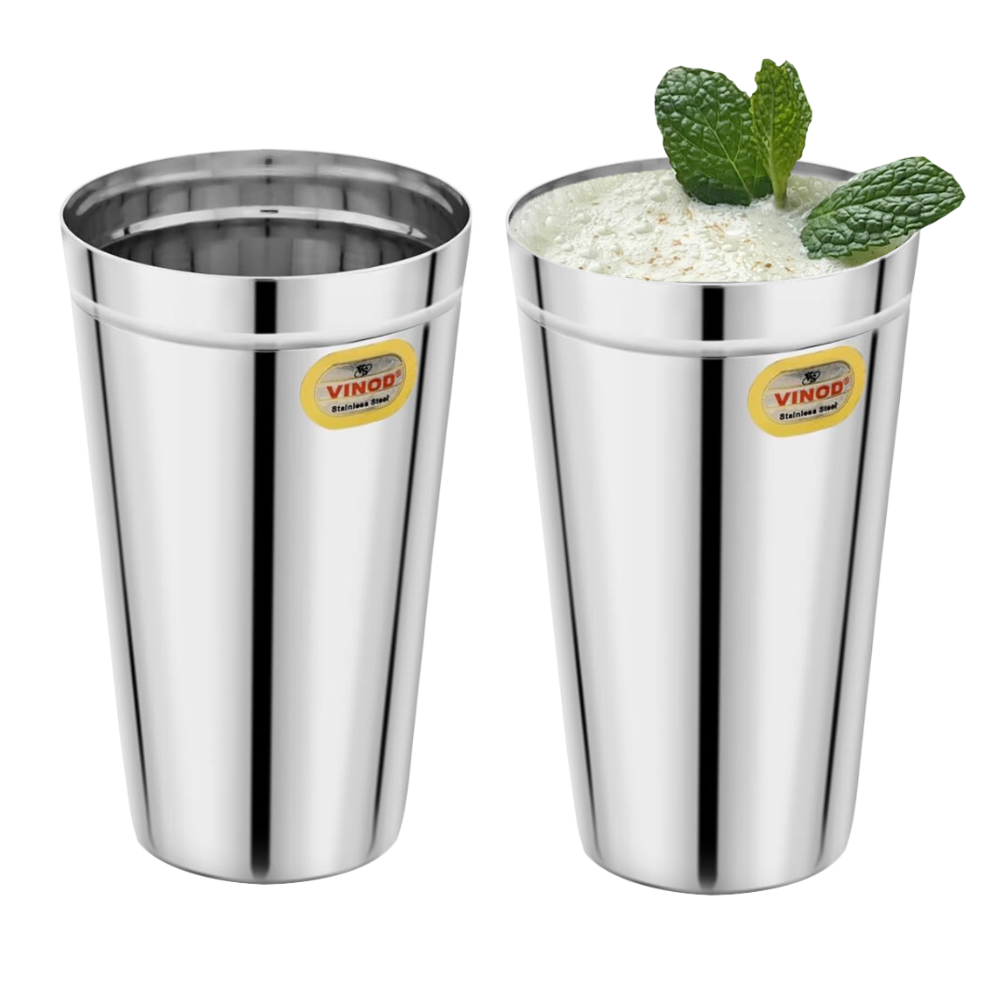 Vinod Stainless Steel Lassi Glass - Set of 2- Jumbo 650 ML | Durable