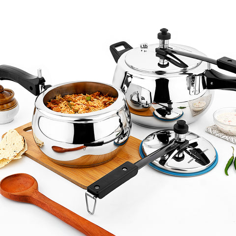 Buy Pressure Cooker Online, VINOD DONIV Triply Steel Pressure Cooker ...
