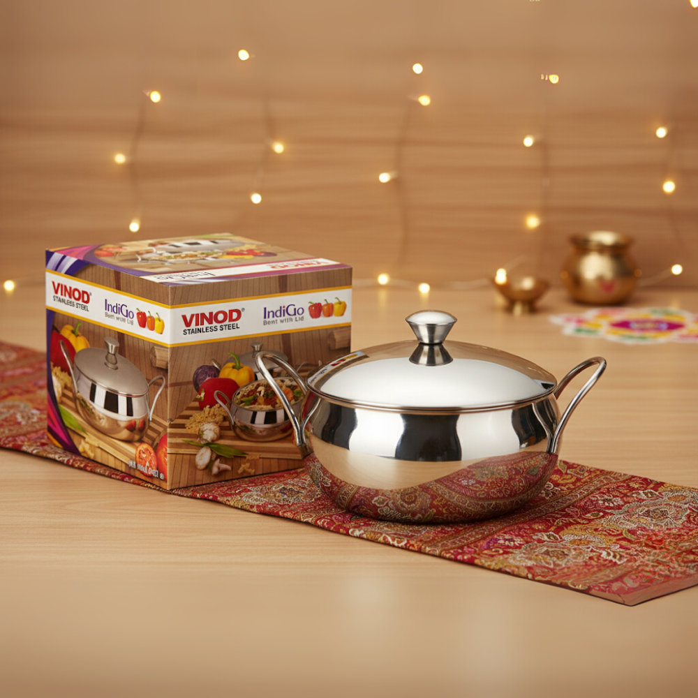Order Vinod Stainless Steel Indigo Bowl with Side Handle | 1100 ml